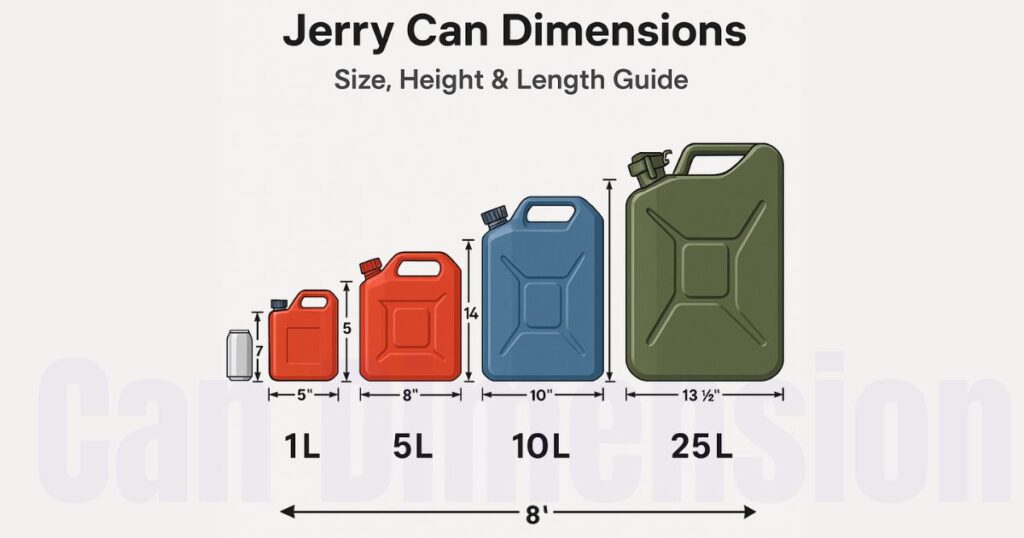 Jerry Can Dimensions: Size, Height (2026)