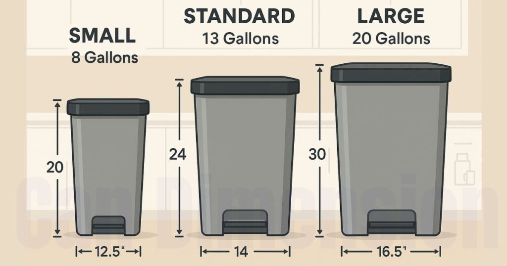 Kitchen Trash Can Dimensions: Size, Height and Length