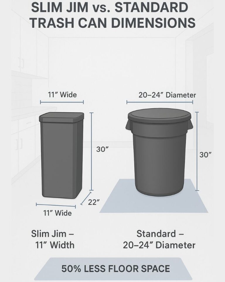 Slim Jim Trash Can Dimensions: Size, Height (2026)